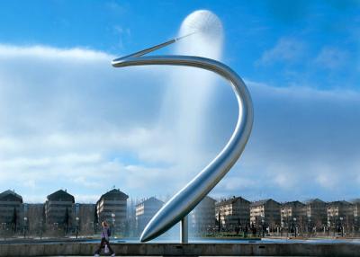 China Large Abstract Stainless Steel 316L Water Feature Fountain 300cm Height for Plaza Decoration for sale