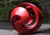 China Stainless Steel 316 Sphere Sculpture 2m Diameter - Custom Painted Outdoor Garden Art with Swirling Design for sale