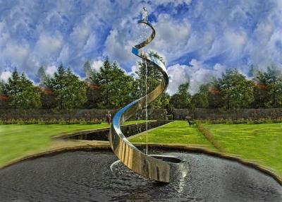 China Stainless Steel 316L Outdoor Water Fountain - 200cm Serpent Design with 10m Cable for Garden Decoration for sale