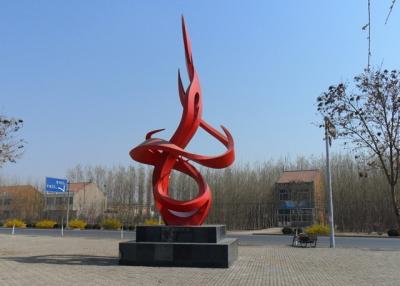 China Large Painted Red Stainless Steel 316 Dancing Flame Garden Sculpture 3m for sale