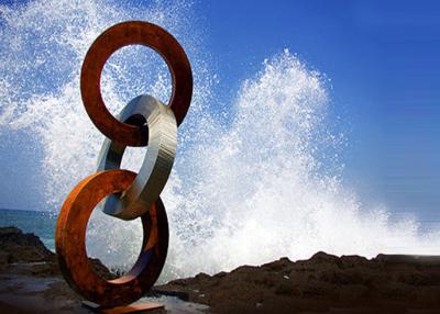 China Forging Technique Corten Steel Rings / Metal Ring Sculpture Multi Function for sale