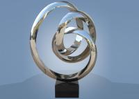 China Large Stainless Steel Circle Sculpture 250 cm Mirror Polished for Hotel Public Decoration for sale