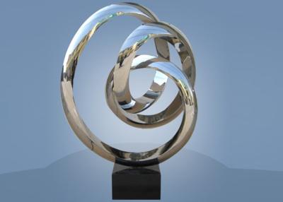 China Large Stainless Steel Circle Sculpture 250 cm Mirror Polished for Hotel Public Decoration for sale
