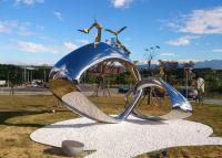 China Tall Stainless Steel Buckle Outdoor Metal Sculpture 500cm Mirror Polished for sale