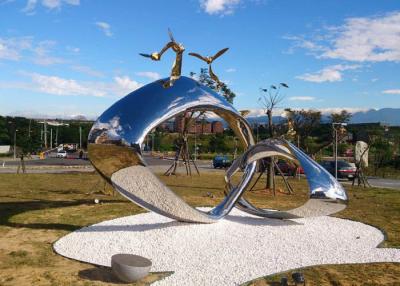China Tall Stainless Steel Buckle Outdoor Metal Sculpture 500cm Mirror Polished for sale