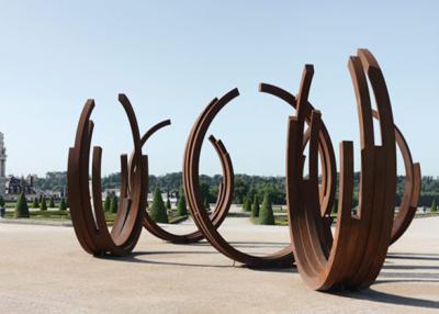China Corten Steel Ribbon Sculpture Outdoor Art 1.8m Rusty Finish Garden Decoration for sale