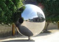 China Polished Stainless Steel Hollow Ball Sculpture 70-120cm Diameter Mirror Finish Outdoor Garden Decor for sale