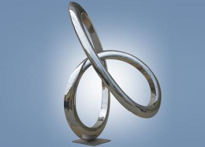 China Modern Indoor Ribbon Polished Stainless Steel Sculpture 80cm 100cm 120cm 250cm for sale