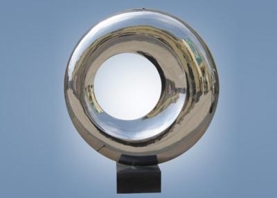 China Mirror Polished Stainless Steel Doughnut Sculpture 100x75x30cm Outdoor Indoor Art for sale