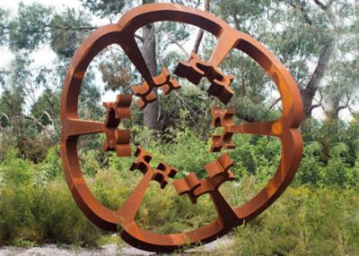 China Corten Steel Garden Flower Sculpture 150cm Height Oxide Finish Rusty Metal Art for sale