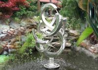 China 120cm Stainless Steel Flower Water Feature with Sandblasted Finish - Modern Garden Fountain Decor for sale