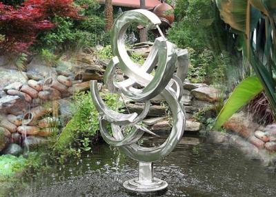 China 120cm Stainless Steel Flower Water Feature with Sandblasted Finish - Modern Garden Fountain Decor for sale