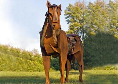 China Life Size Corten Steel Horse Sculpture with Rusty Finish - 35 Day Delivery for Outdoor Garden Decoration for sale