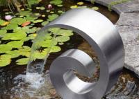 China 65cm Stainless Steel Cascade Water Feature with 4000 L/H Pump and LED Lighting for Garden Decor for sale