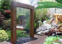China Corten Steel Rain Curtain Water Fountain - 2.2m Outdoor Garden Water Feature with Rust-Resistant Finish for sale