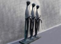 China Music City Abstract Figure Bronze Sculpture Outdoor Three People 150cm Museum for sale