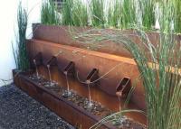China Corten Steel Water Feature with Planter Function 3m Length for Outdoor Garden and Hotel Yard Decoration for sale