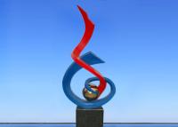China 2.4m Painted Stainless Steel Torch Sculpture for Plaza Decoration for sale