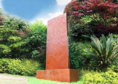 China 2 Meter Corten Steel Water Wall Fountain with Rust Finish - Customizable Garden Water Feature for Outdoor Decoration for sale
