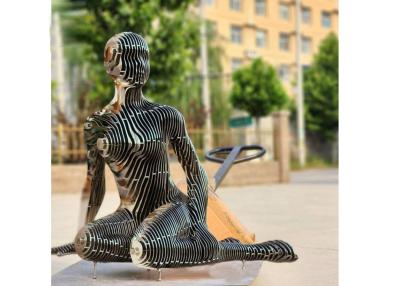 China Decorative Laser Cutting Stainless Steel Woman Sculpture 100cm Custom Size for sale
