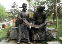 China Chinese Life Size Ancient Poet Bronze Garden Sculpture 150cm OEM ODM for sale