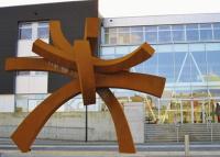 China Modern Large Corten Steel Sculpture 300cm Height for Public Garden Decoration for sale