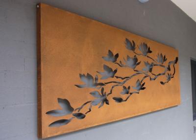 China Laser Cut Corten Steel Tree and Fence Wall Art - Custom Size Outdoor/Indoor Metal Sculpture with 25-Day Delivery for sale