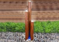 China Custom Corten Steel Water Feature Column 150cm Height with Integrated Lighting for Modern Garden Decor for sale
