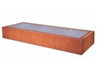 China Rectangular Corten Steel Water Feature 300cm x 100cm x 40cm with 3mm Thick Rust Patina for Outdoor Garden Decoration for sale