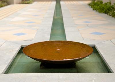 China Corten Steel Water Bowl Garden Feature - 3mm Thick Custom Size Outdoor Decoration Water Sculpture for sale