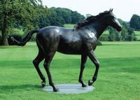 China Large Bronze Horse Sculpture 220 cm Outdoor Statue with Antique Design and Thermal Coloring Finish for sale