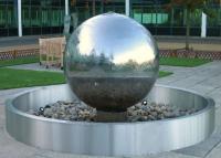China 60cm Stainless Steel Sphere Water Feature - Mirror Polished Garden Fountain with Custom Sizing Options for sale