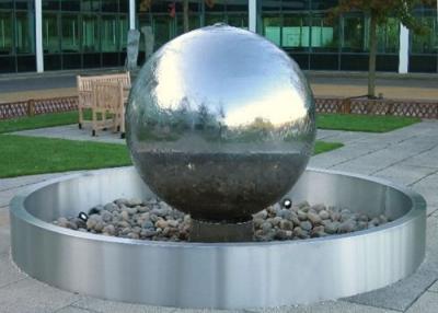 China 60cm Stainless Steel Sphere Water Feature - Mirror Polished Garden Fountain with Custom Sizing Options for sale