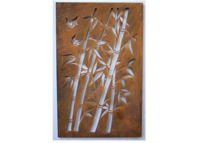China Corten Steel Bamboo Pattern Wall Sculpture - Custom Sizes Available with 35-Day Delivery for Outdoor & Indoor Use for sale