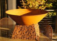 China Contemporary Corten Steel Fire Pit Bowl with Leaf Stand - Custom Sizes Available - 25 Day Delivery - MOQ 10 Pieces for sale