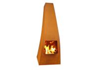 China Corten Steel Garden Wood Burning Fireplace - 180cm Height Outdoor Fire Pit with Rusty Finish for Yard & Garden Use for sale