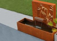 China Custom Size Corten Steel Water Feature with LED Lights - 30 Day Delivery, Self-Contained Waterfall Planter for sale