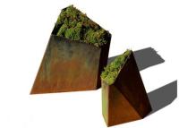 China Corten Steel Outdoor Planters 50cm Height with Custom Sizing - Rusty Finish Metal Planter Boxes for Garden Decoration for sale