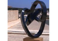 China Custom Painted Stainless Steel Abstract Twisted Sculpture Outdoor Garden Art 1pc for sale
