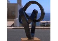 China Custom Painted Stainless Steel Abstract Twisted Sculpture for Outdoor Garden Decor for sale