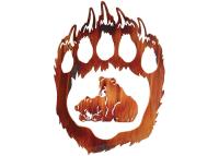 China Two Playful Bear Cubs Corten Steel Metal Wall Art Sculpture for Indoor Decoration Rusty Finish Custom Size for sale