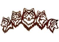 China Five Wolves Corten Steel Metal Wall Sculpture Rusty Finish Custom Size Outdoor Decor for sale