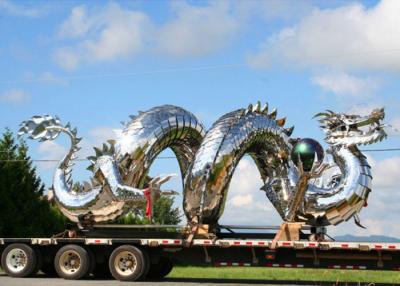 China Large Stainless Steel Traditional Chinese Dragon Sculpture 600cm Polished Outdoor for sale