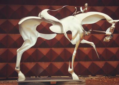 China Modern Stainless Steel Incomplete Horseman Sculpture - 160cm Height Outdoor Art with Custom Sizing Options for sale