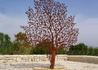China Laser Cut Corten Steel Garden Tree Sculpture 2.5m Height Outdoor Metal Art with Rusty Finish Custom Sizes Available for sale