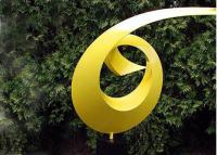 China Yellow Painted Metal Sculpture Dancing Ribbon Shape 1.5m Custom Sizes for sale