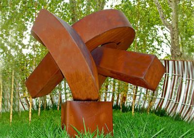 China Corten Steel Rusted Metal Sculpture Infinity Knots 1.5m Outdoor Garden Art for sale