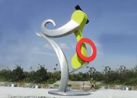 China Large Painted Stainless Steel Outdoor Sculpture 2.4m for Public Decoration for sale