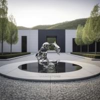 China Polished Stainless Steel Wave Sculpture 200cm for Yard and Public Park Decoration for sale