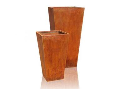 China Bespoke 120cm Tall Tapered Corten Steel Planter for Commercial & Garden Use - OEM/ODM Available for sale